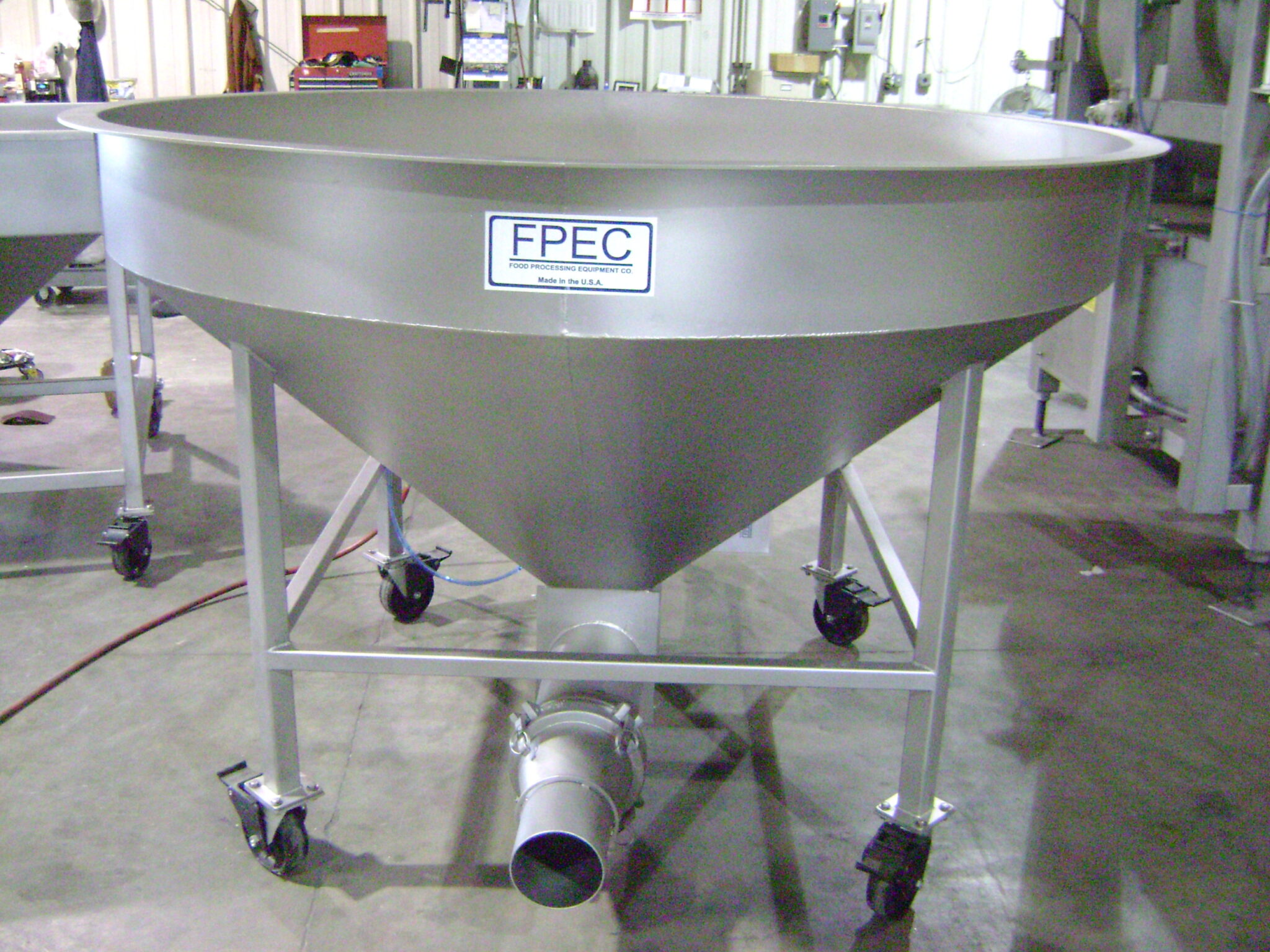 Durable Conical Hopper for Industrial Food Processing | FPEC